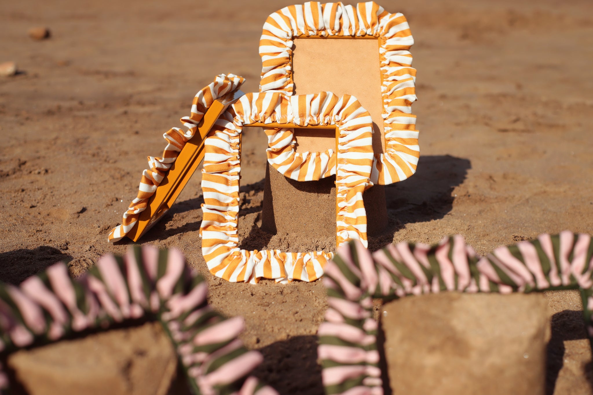 Mustard Stripe Ruffle Frame – Bertola Home Studio