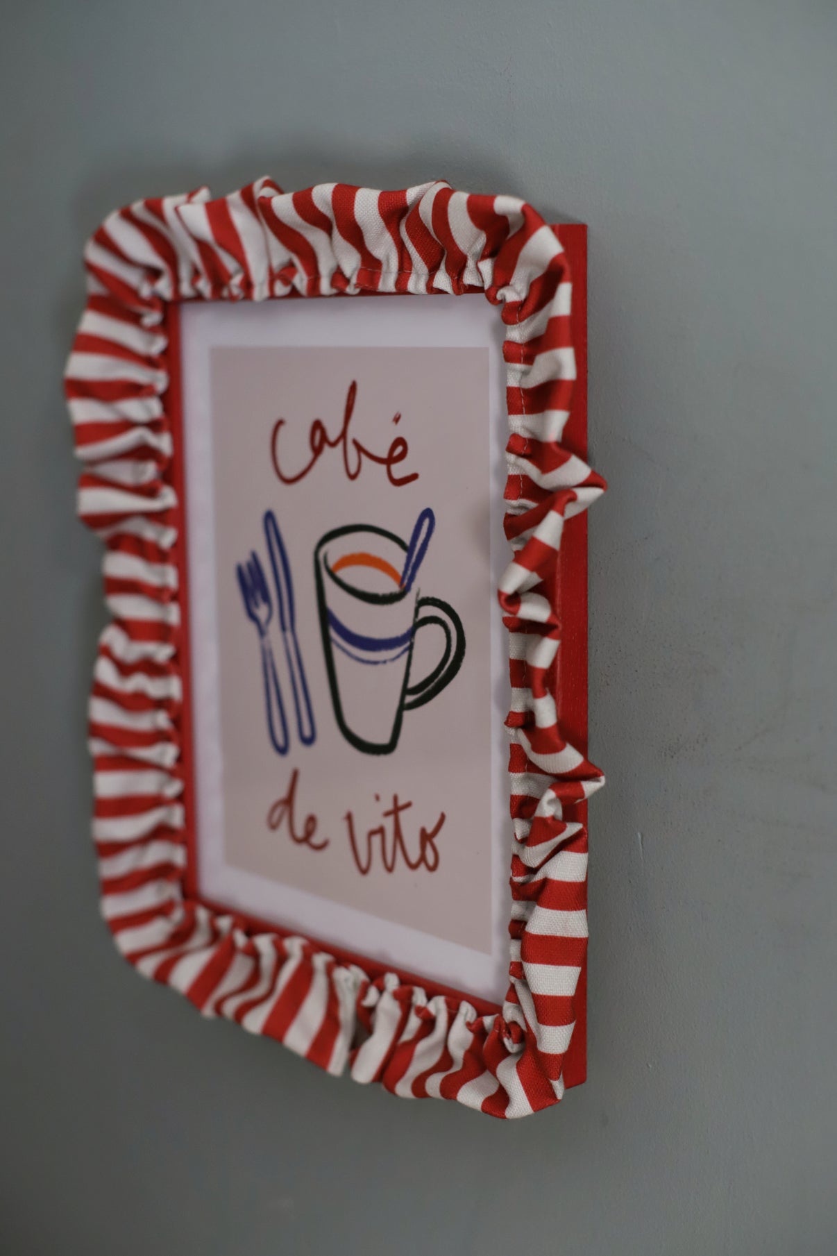 Cranberry Stripe Ruffle Frame – Bertola Home Studio