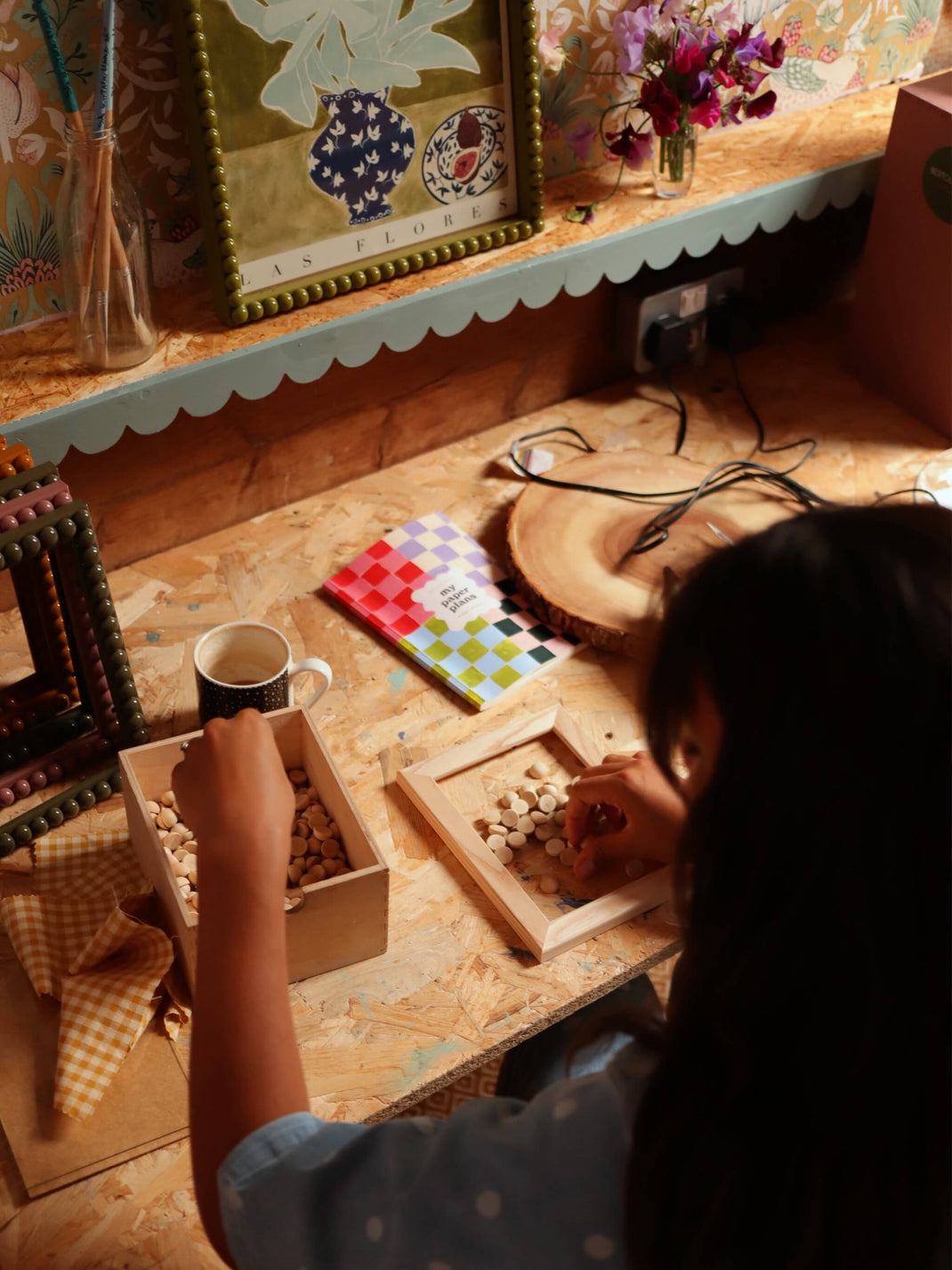 Dark Olive & Rose Stripe Ruffle Frame – Bertola Home Studio